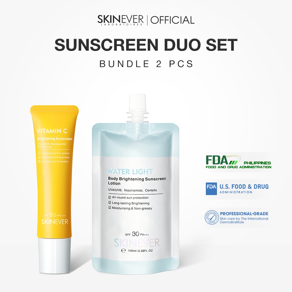 SKINEVER Vitamin C Facial Sunscreen & SPF50+++ Brightening Sunscreen ...