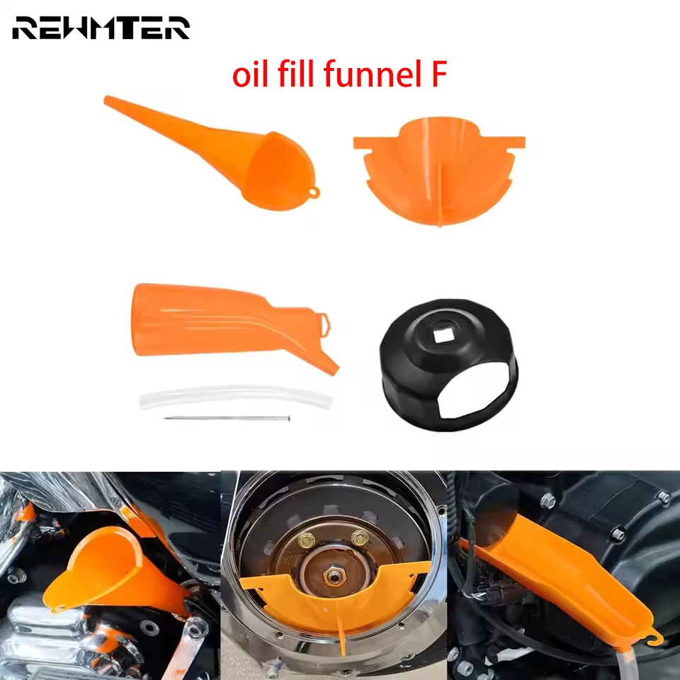 Motorcycle Primary Case Oil Fill Funnel Oil Filter Cover Funnel Set For ...