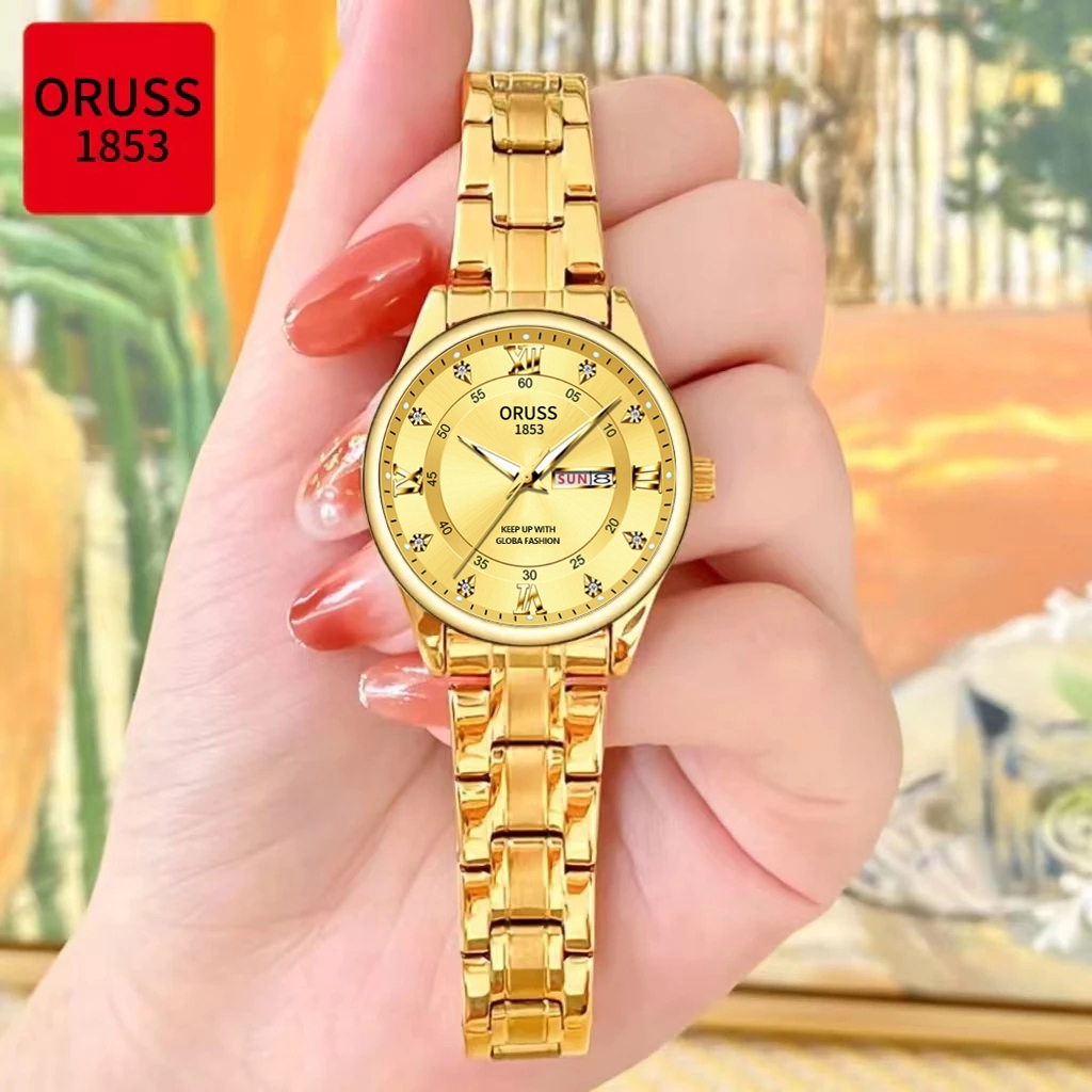 [Gift][With Box]ORUSS Original Women Stainless Steel Gold Luxury ...