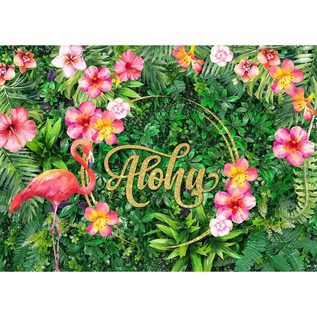Hawaiian Aloha Backdrop Party Luau Backdrop Tropical Hawaiian Baby ...