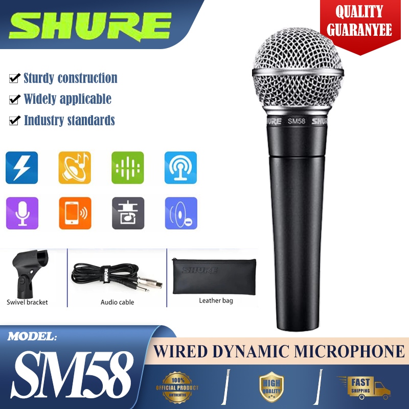 Shure SM58-SPECIAL BLACK EDITION Cardioid Dynamic Microphone | Shopee ...