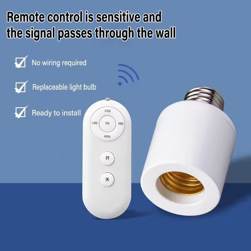 Smart Light Bulb Socket E27 Wireless Remote Control Switch LED Lamp ...