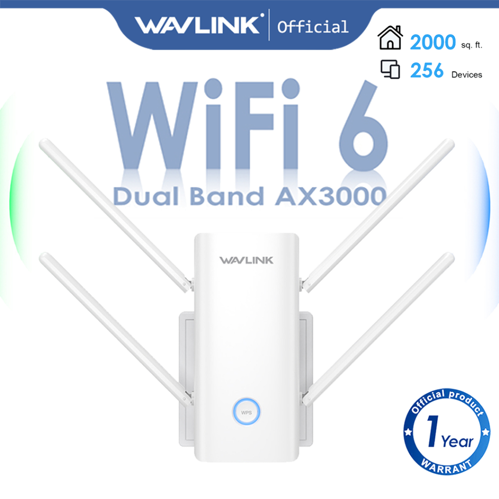 WAVLINK AX3000 Dual Band Wi-Fi 6 Repeater/AP/Router WiFi Amplifier with 160MHz Bandwidth 4x5dBi ...