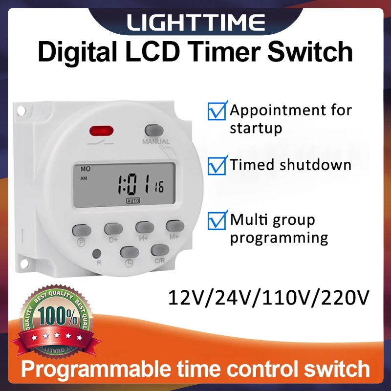 Digital Electronic Time Switch with Daily Programs 220V/50-60Hz Digital Timer Programmable Time ...