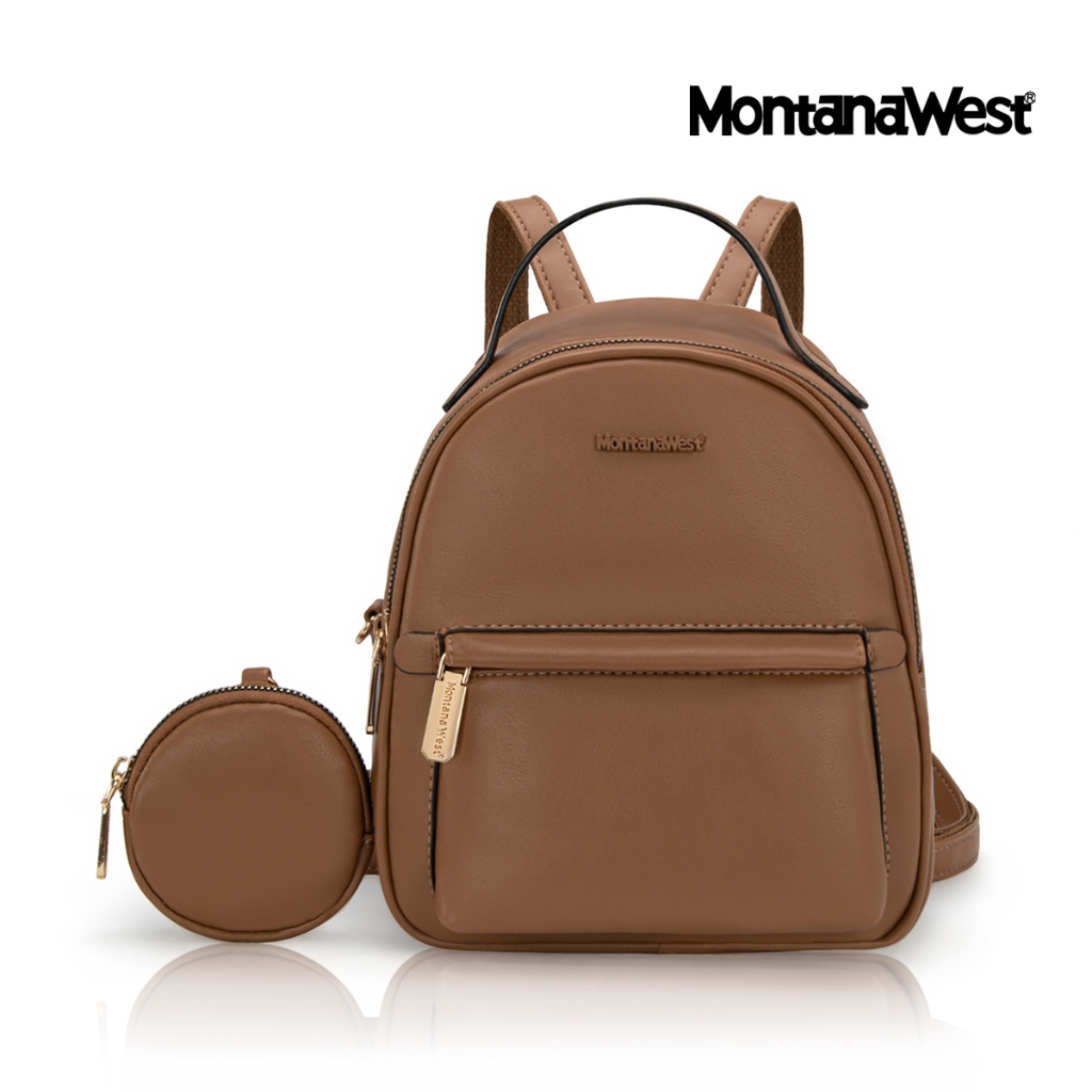 Montana West Women Fashion Leather Backpack Large Solid School Bag ...