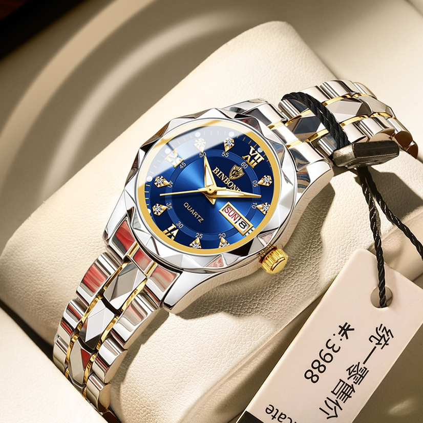 BINBOND Fashion Watch For Woman Waterproof Original Stainless Steel ...