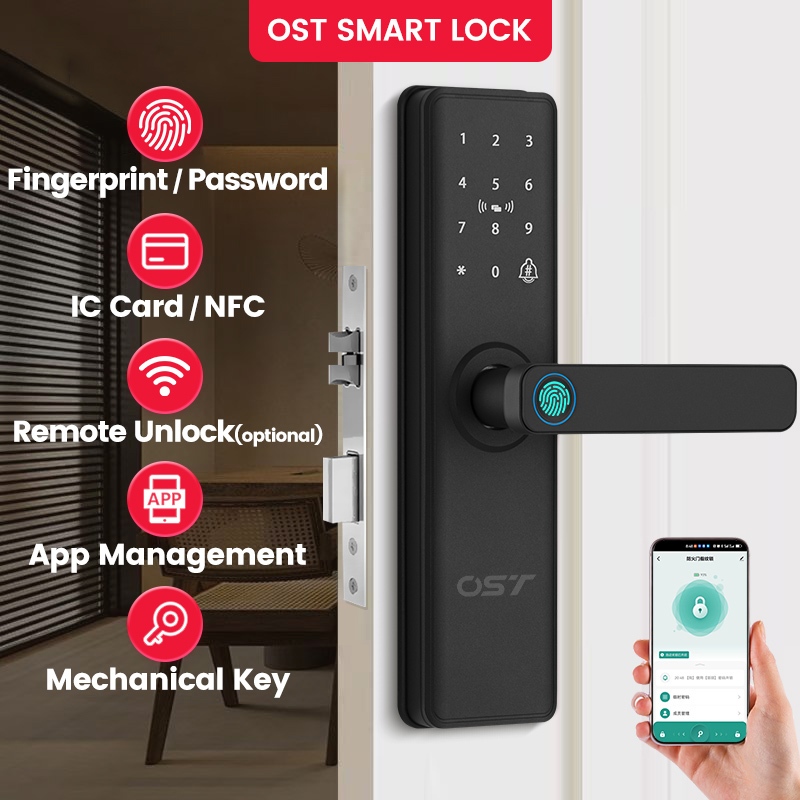 Smart Door Lock With Doorbell Digital Password Knob Lock Fingerprint ...