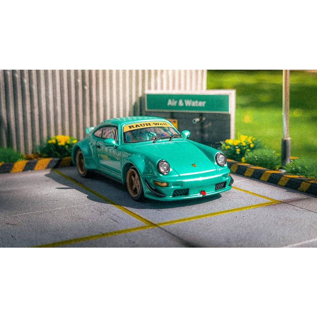 CM 1 64 Green RWB 964 Widebody Classic Sports Model Diecast Metal Car ...
