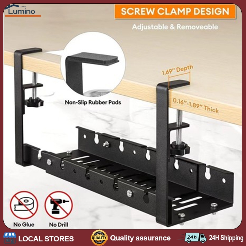 Cable Organizer Under Table Wire Management Tray Storage Box for Desk ...