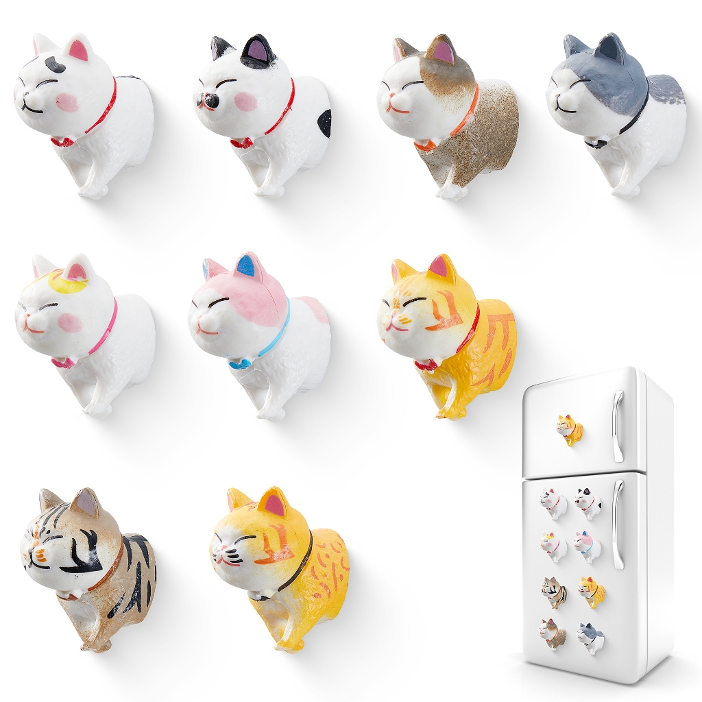 9 Pieces of Cat Refrigerator Magnets-Brought Cats to Your Refrigerator ...