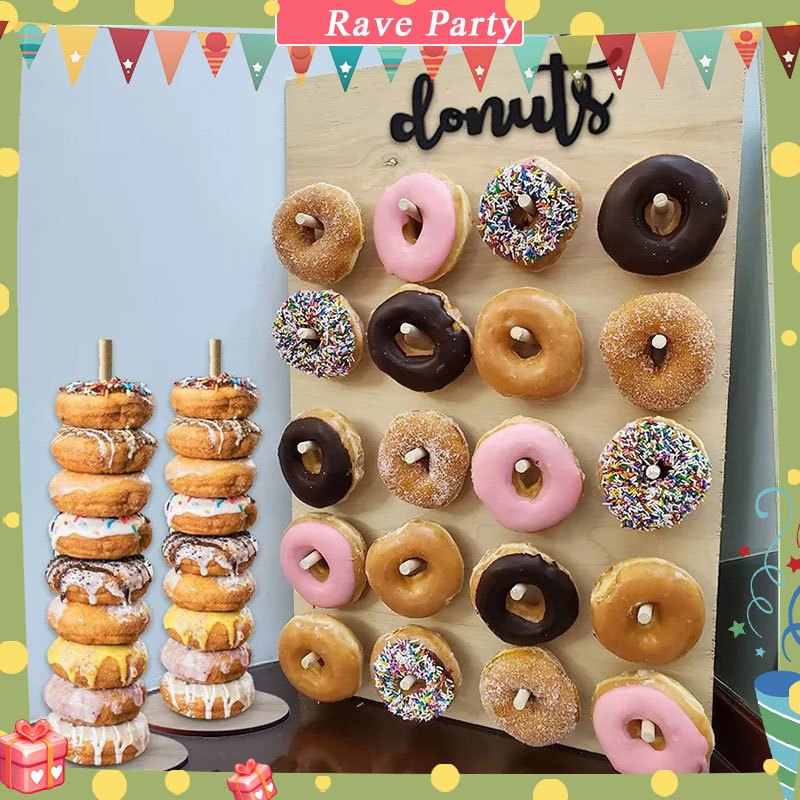 Display Rack Wooden Donut Wall Bracket Donut Rack For Parties Birthdays ...