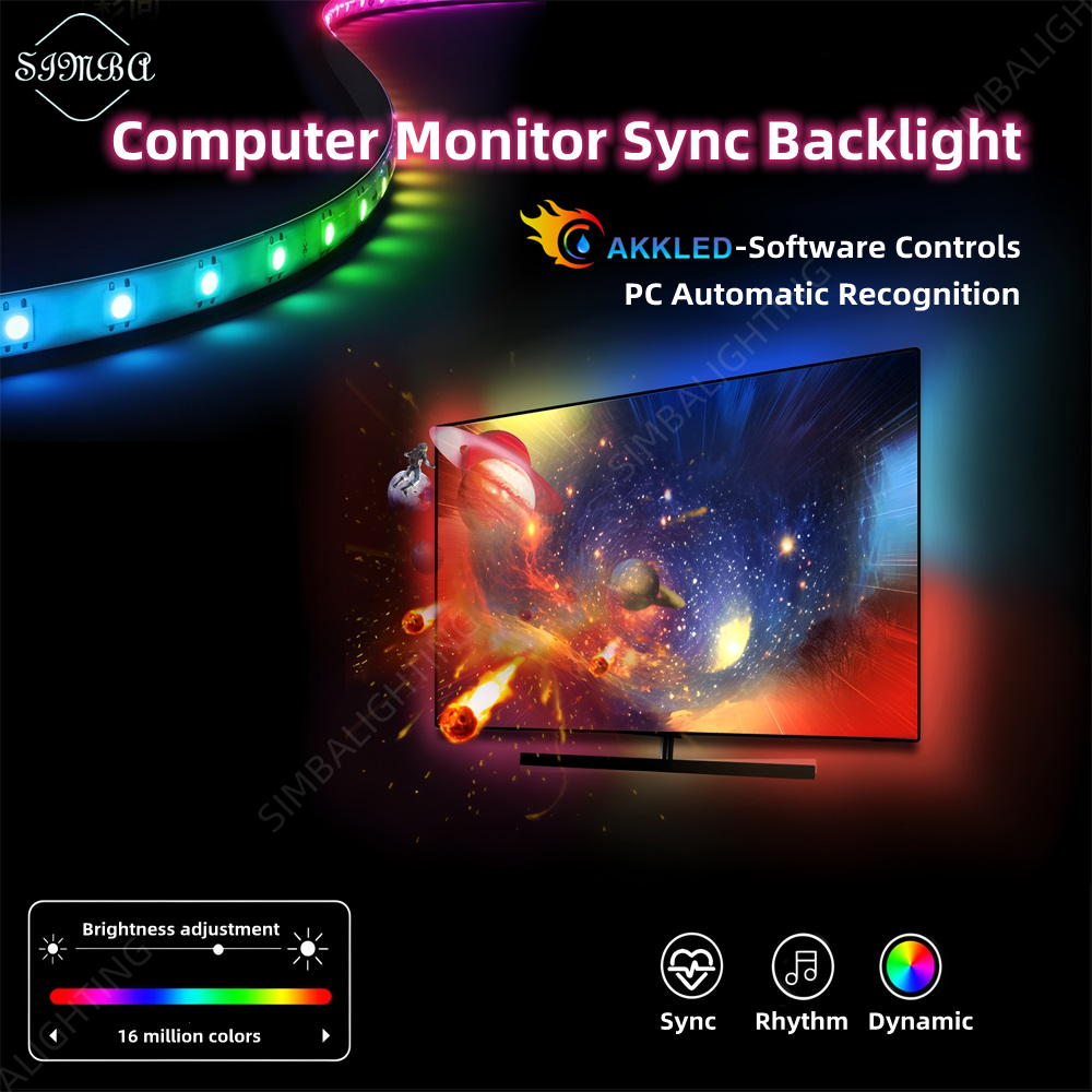 Smart RGB PC Sync Backlight Ambient PC Lighting Computer Monitor Sync ...