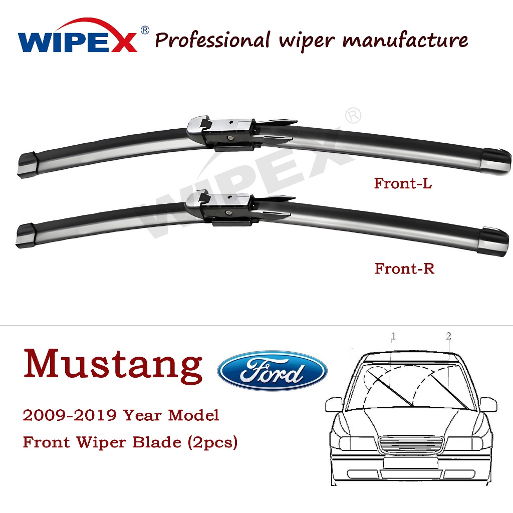 FORD MUSTANG Front Wipers for Mustang 2010-2019 Year Model Wiper Blade ...