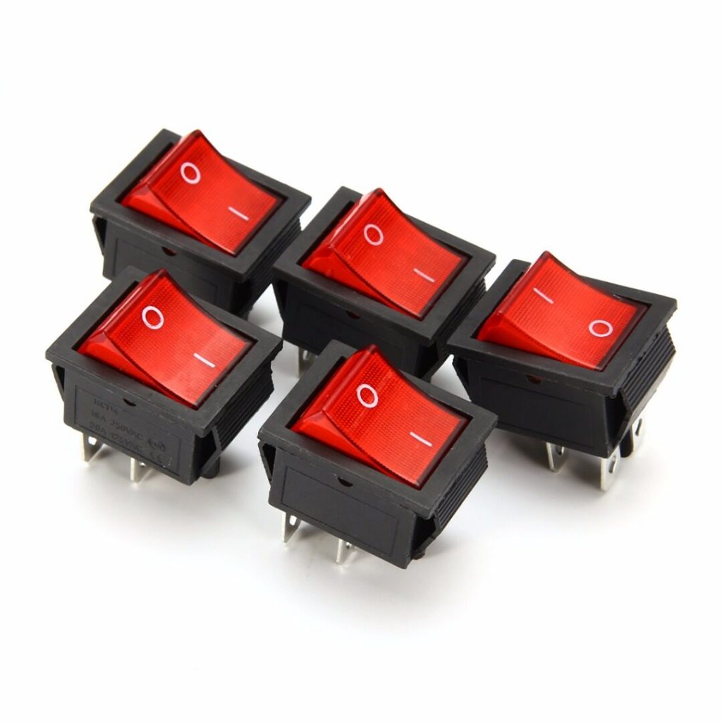 5pcs KCD4 Rocker Switch DPST 4 Pins 2 Position (ON Off) Boat Rocker ...