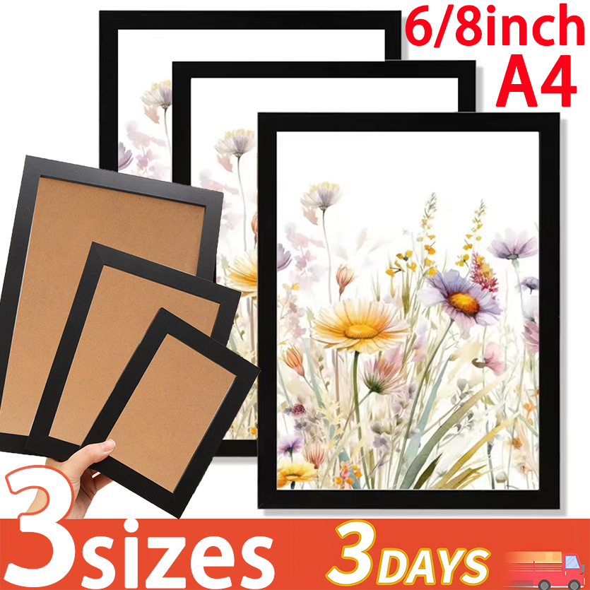 6/8Inch/A4 Wooden Photo Frame / Home Decorative Picture Frame | Shopee ...