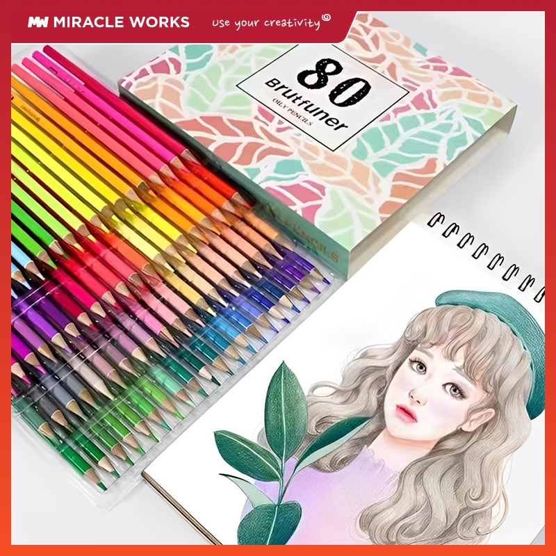 Brutfuner Professional Oily Color Pencil Set Water-soluble Colored ...