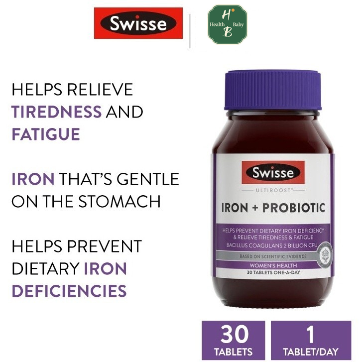 Swisse Ultiboost Iron + Probiotic 30 Tablets | Shopee Philippines