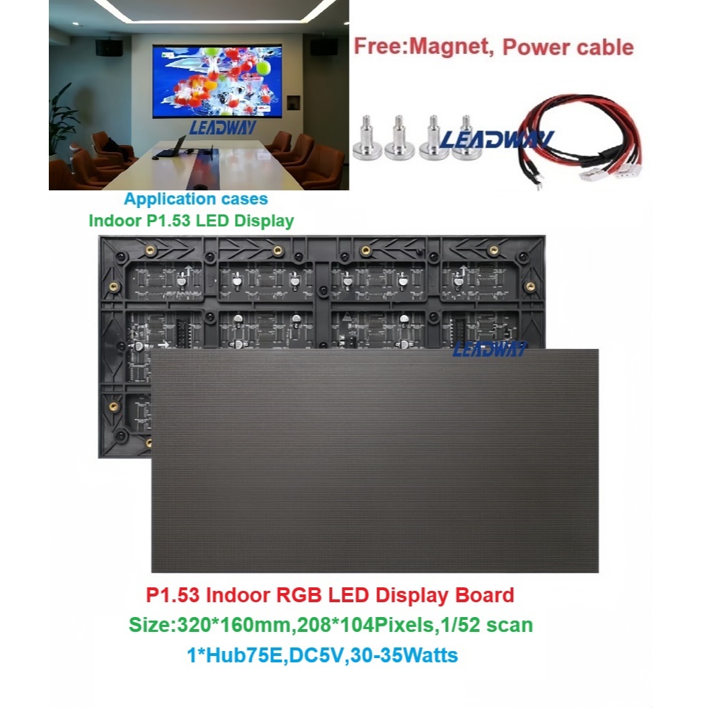 P1.53 320*160mm Indoor Led Wall Screen Panel Full Color LED Display LED ...