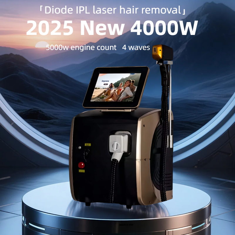 4000w 4 Waves Portable Soprano Diode Ice Titanium IPL Laser Body Face ...