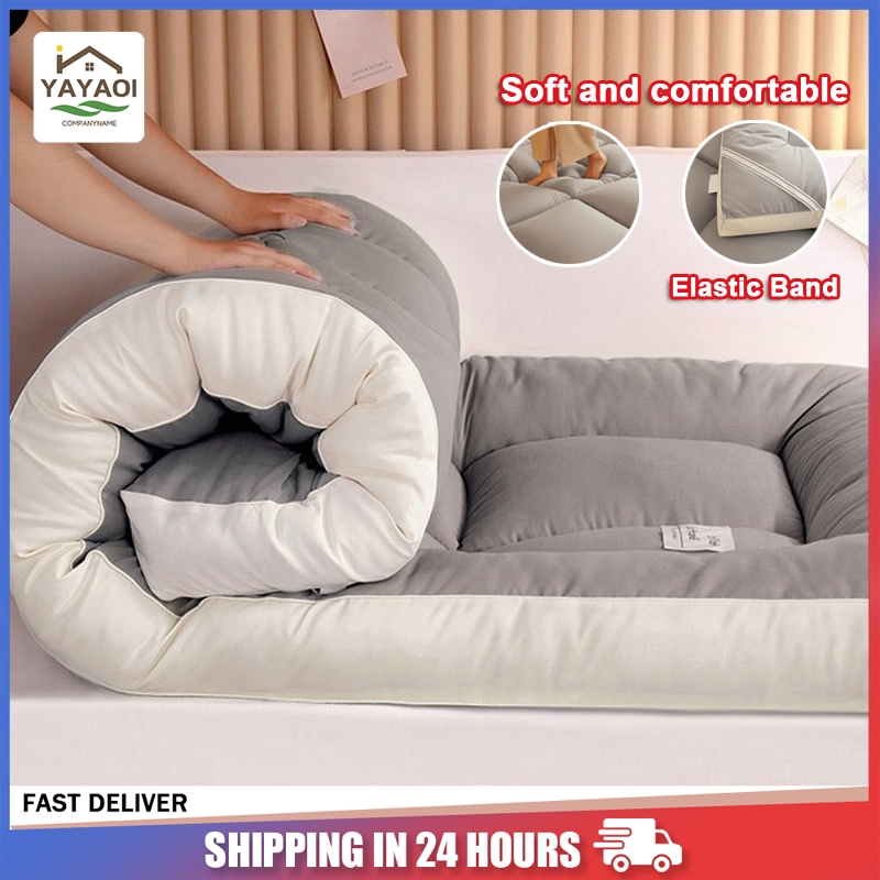 10cm Thicker Tatami Mattress Topper Single/Queen/King Feather Velvet ...