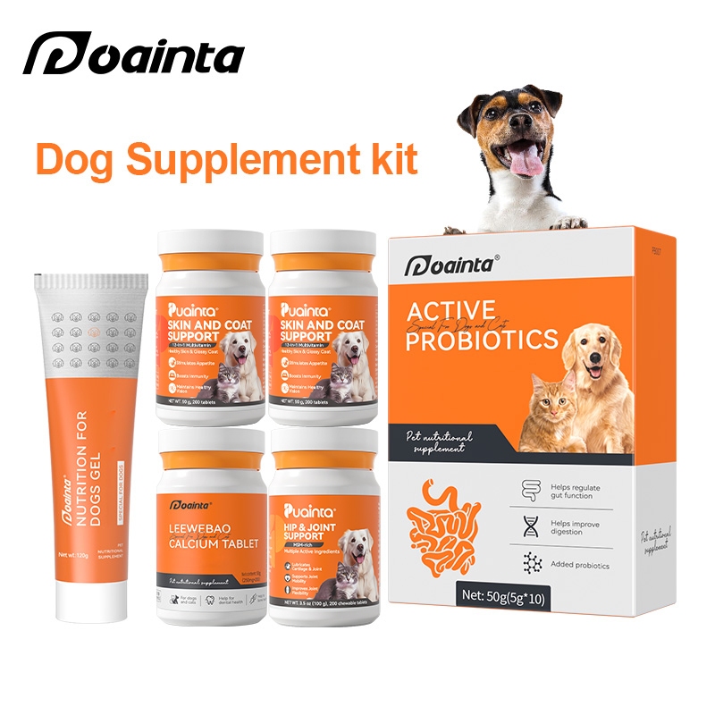 PUAINTA Dog Supplement Kit Multivitamin Calcium Supplement Hair Loss ...