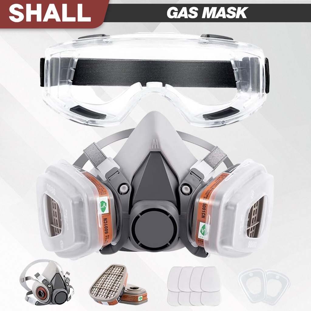 Mask 6200 Gas Mask Half Face Safety Respirator Mask Filter Cotton Dust ...