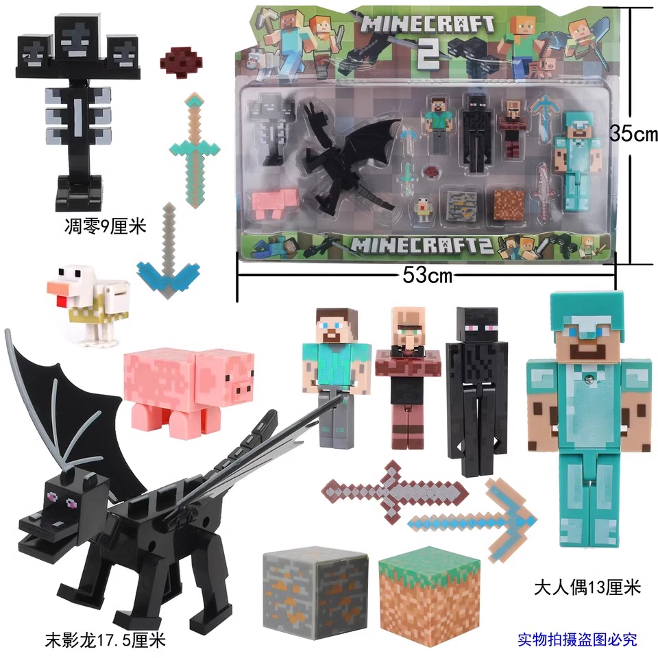 Minecraft Steve & Creeper Building Block Toys Set with Assembly Figures ...