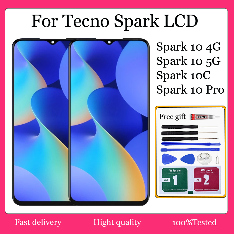 Original For Tecno Spark 10 10C 10 Pro LCD DIsplay Touch Screen Digitizer Assembly Replacement ...