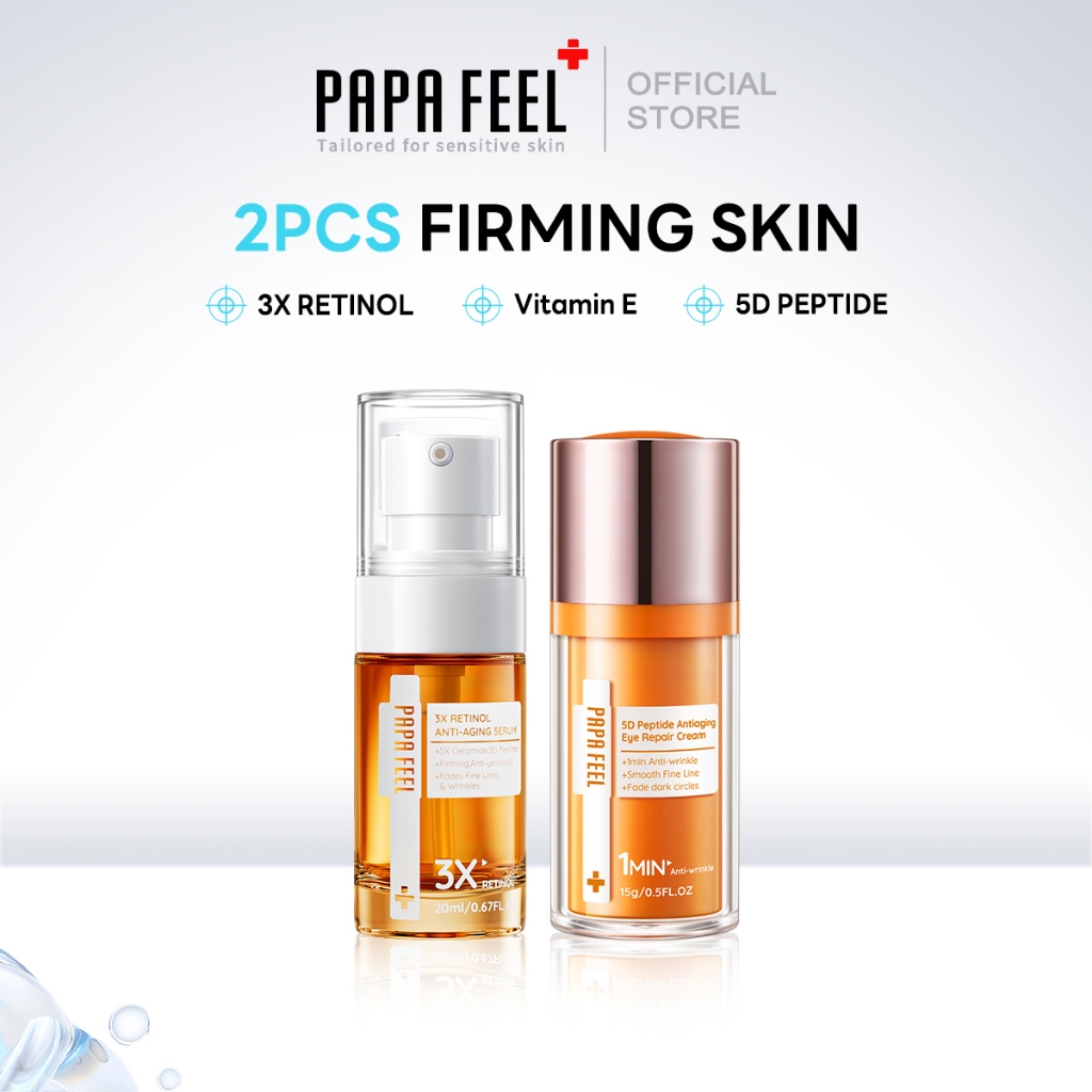 PAPA FEEL【Fade Fine Lines Set】5D Peptide Anti Aging Eye Cream 15g + 3X ...