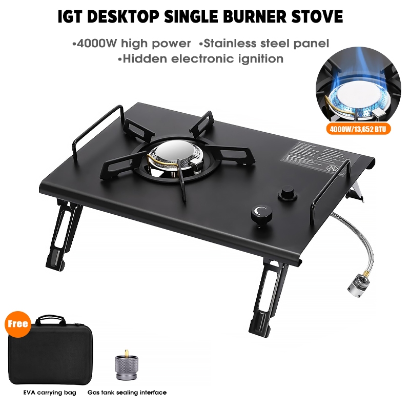 Camping IGT Stove 4000W Stainless Steel Portable Gas Stove IGT Modular Outdoor Camping Folding ...