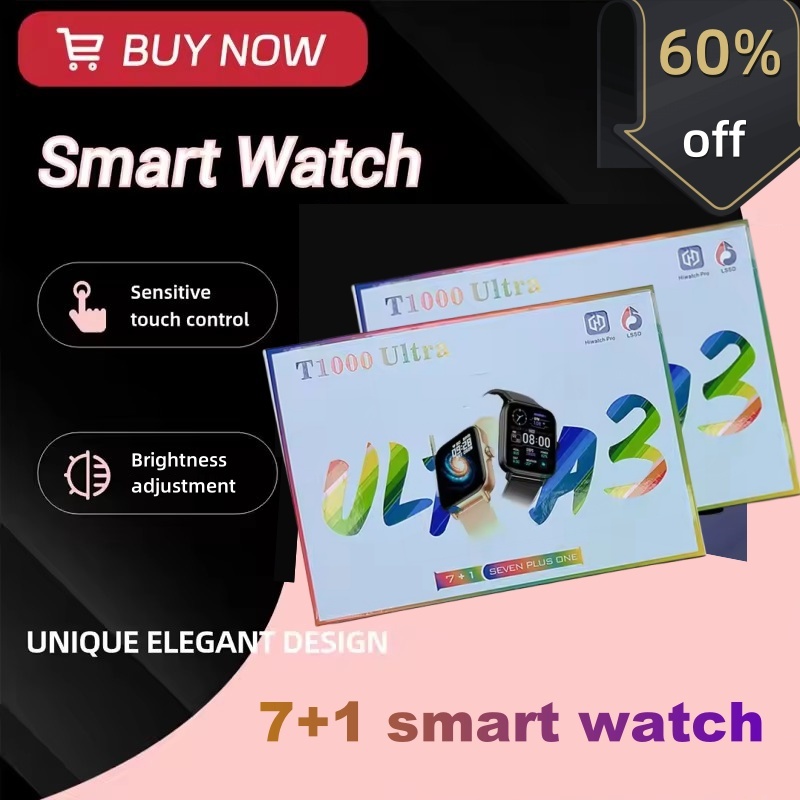 【Local stock】T1000 ultra 3 Smart Watch Ultra 7+1 Straps Phone Call ...