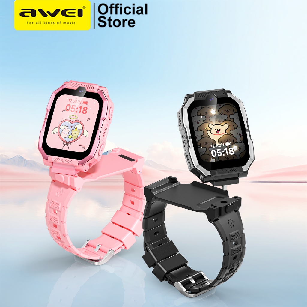 Awei Kids Smart Watch SIM Card GPS Tracker Dual Camera IP65 Waterproof ...