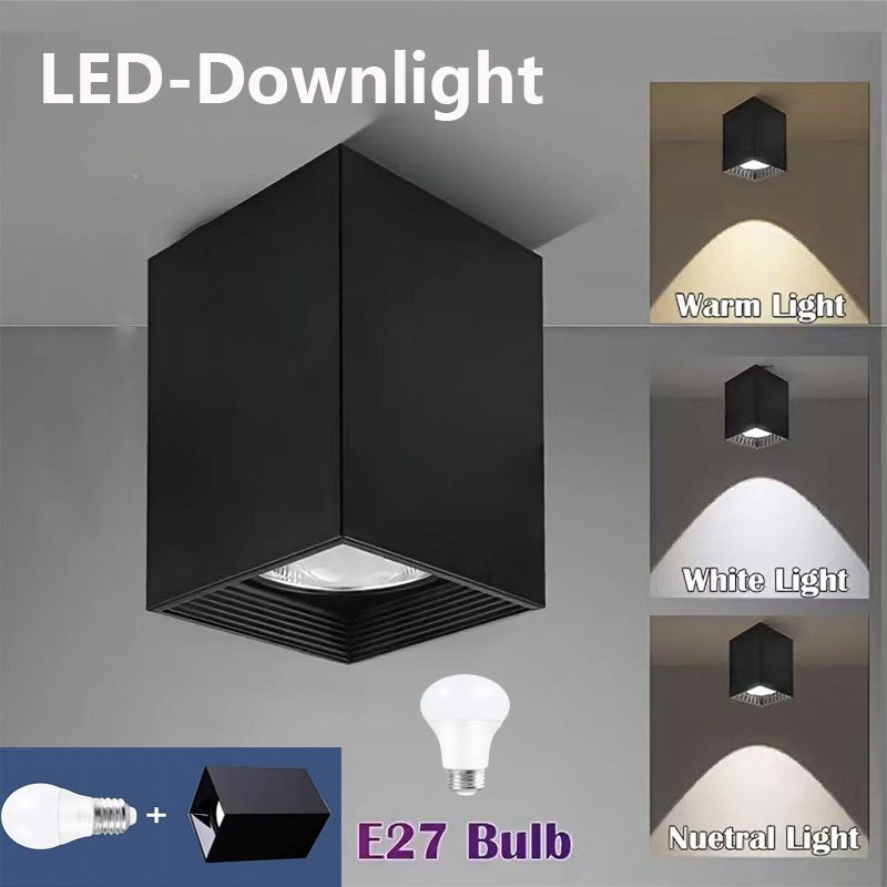 Tricolor Bulb Replaceable LED Downlight Surface Mounted Ceiling Light ...