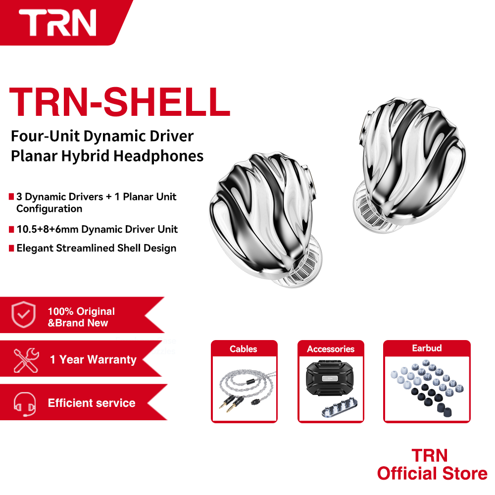 Trn Shell Four-Driver Hifi Earphones 3 Dynamic Drivers + 1 Planar ...