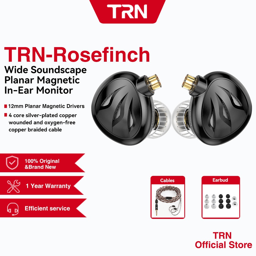 TRN Rosefinch Earphones In-Ear Planar Driver With Noise Cancelling Mic ...