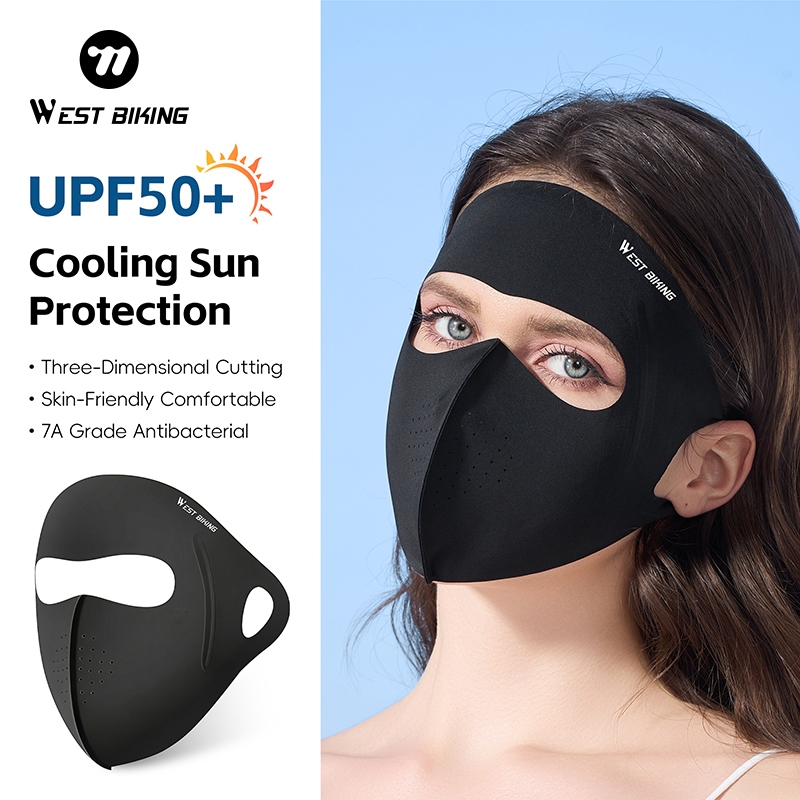 WEST BIKING Icy Sensation Sunscreen Mask Face Kini Midstream UPF 50+ Cooling Sun Protection 3D ...