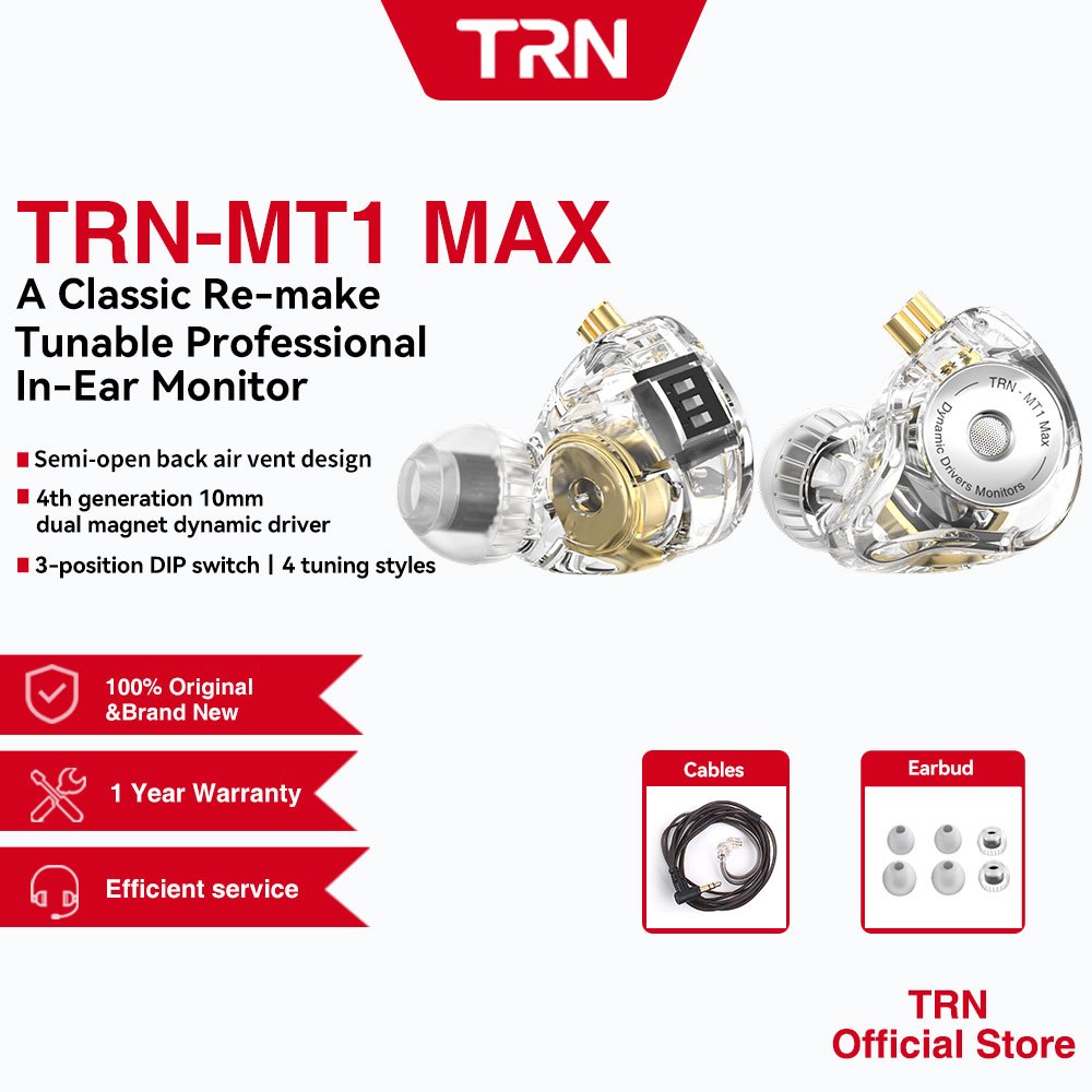 TRN Mt1 Max Gaming Earphones With Mic Sound Iem In-Ear Noise Isolation ...