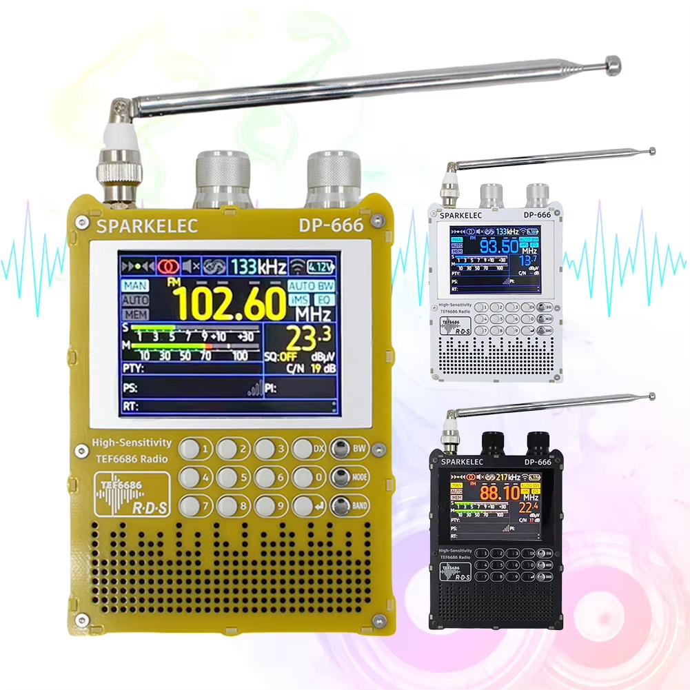 DP-666 TEF6686 Radio DSP Full Band Portable Radio with LCD Display High Sensitivity DSP Receiver ...