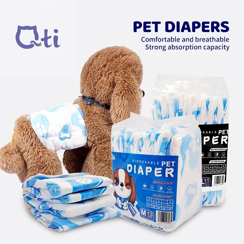 Qti Pet Dog Diaper Disposable Diaper Male Puppy Kitten Diaper XS S M L ...