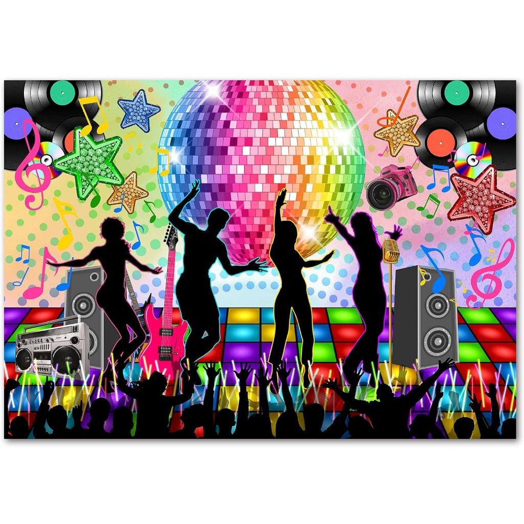 6x4ft Disco Birthday Party Photography Backdrop Music Themed Decor ...