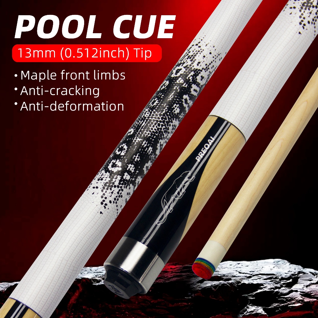 2025 Newest Maple Wood Pool Cue | Lizard Grip & Rainbow Tip | Lightning ...
