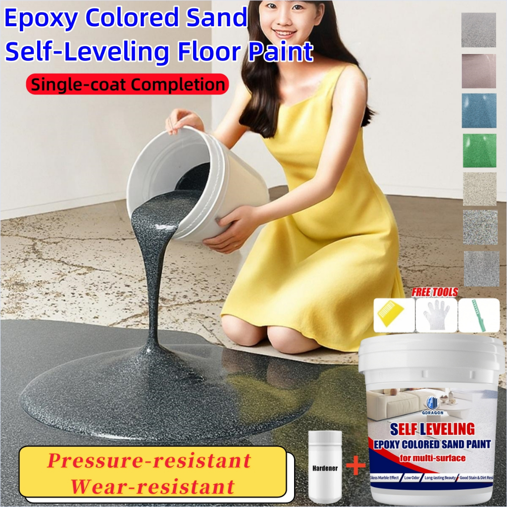 Epoxy Colored Sand Self-Leveling Cement Floor Paint Imitating Marble Texture Waterproof Anti ...
