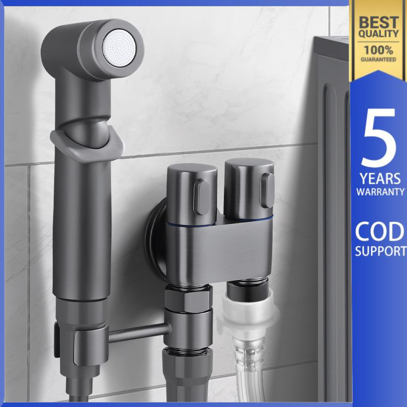 Dual-Outlet Toilet Spray Gun Kit - High-Pressure Bidet & Flush Valve ...