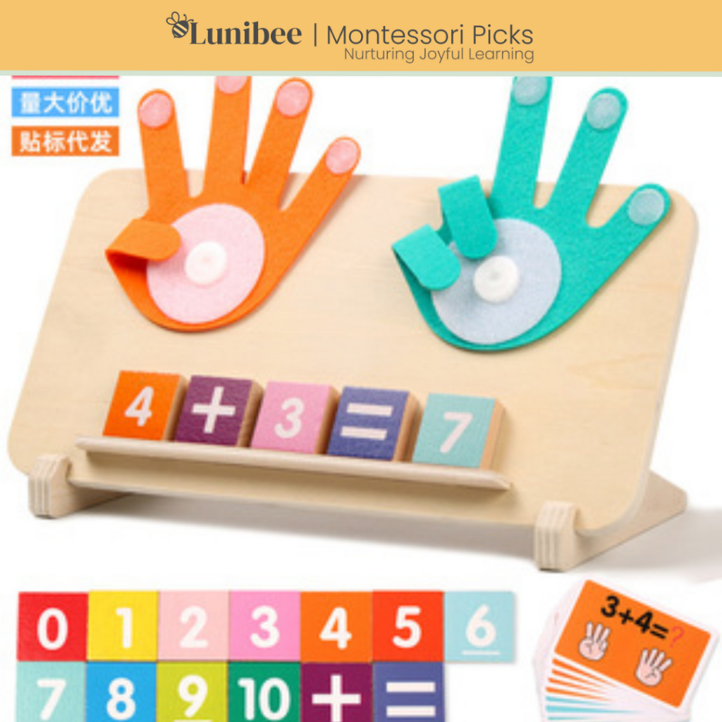 Math Learning Toy | Wooden Hand Counting Board with Number Blocks ...