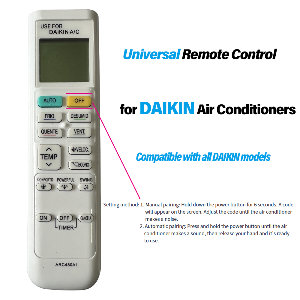 NiLANK New Universal Remote Control DAIKIN Air Conditioner Compatible ...
