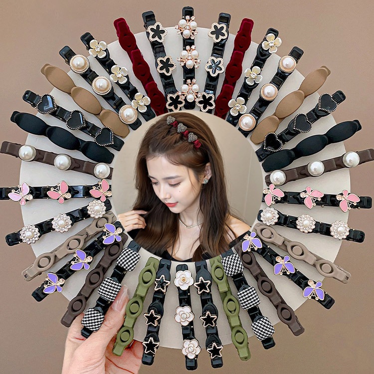 2 Pcs Korean Bangs Braided Hair Clip Fashion Clip Hairpin Fried Dough ...