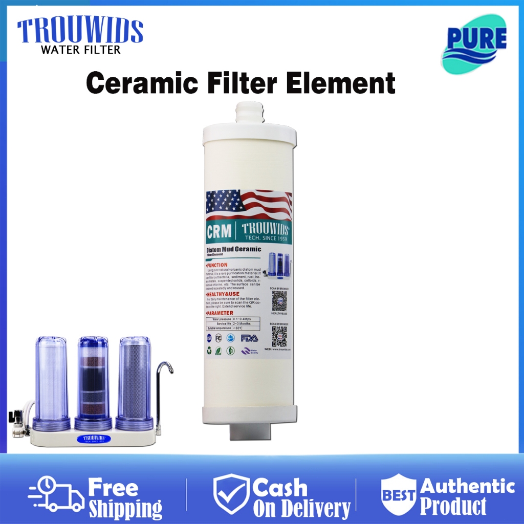 TROUWIDS 10 Inches Washable Ceramic Water Filter Cartridge Replacement ...
