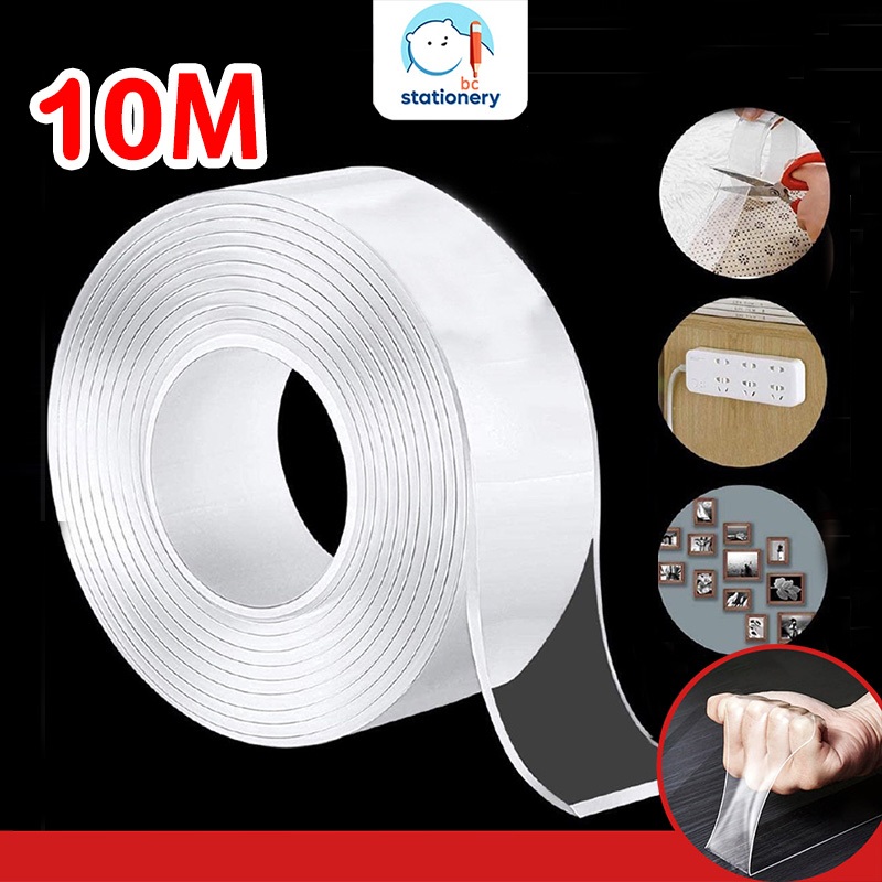 Nano Double Sided Tape 1M/2M/3M/5M/10M Strong Viscosity Waterproof Reusable Multifunction Sticky ...