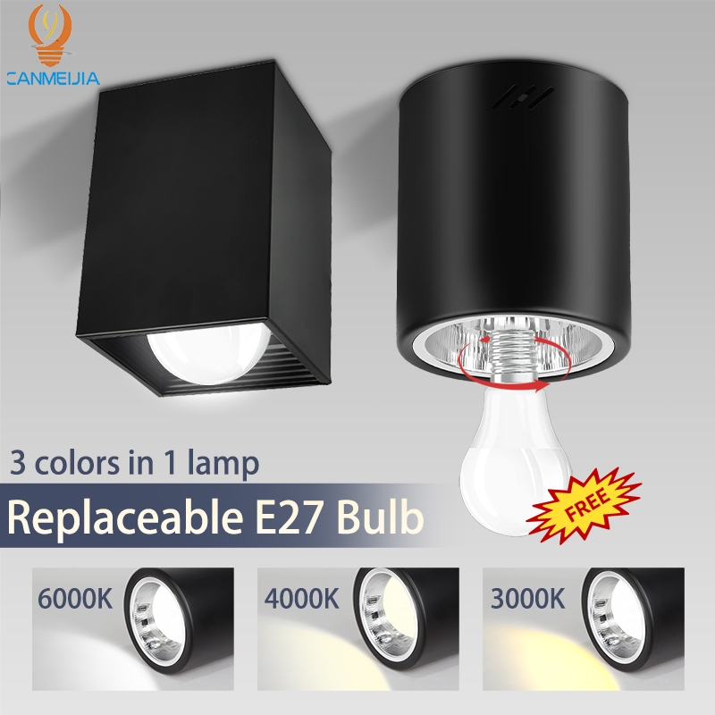 Replacable E27 Bulb Downlight Tri-color Led Pin Lights Spot Light ...