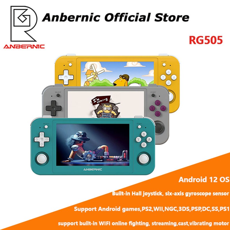 ANBERNIC RG505 handheld game console 4.95 inch OLED touch screen ...